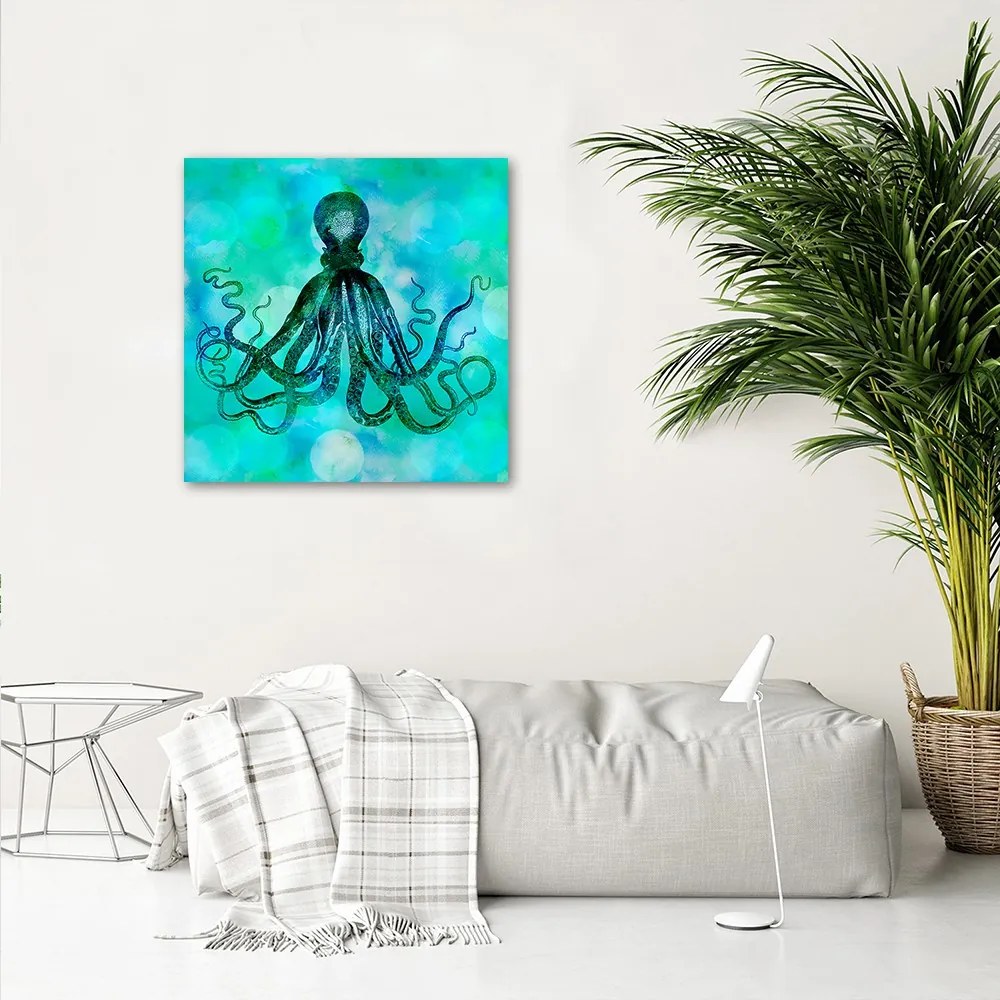 Gario Obraz na plátně Zelená a modrá chobotnice - Andrea Haase Rozměry: 30 x 30 cm