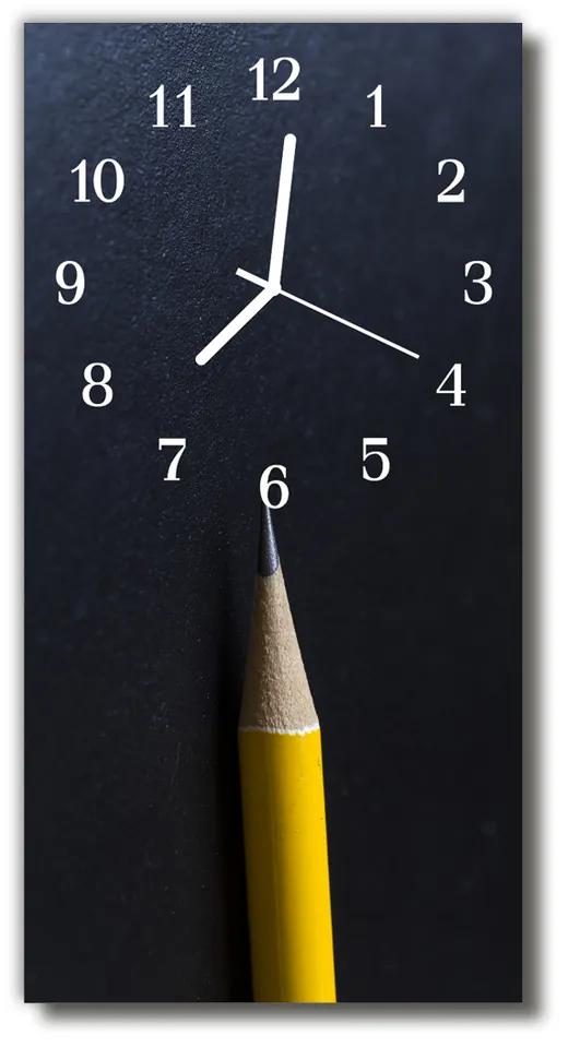 Skleněné hodiny vertikální Barevná tužka 30x60 cm