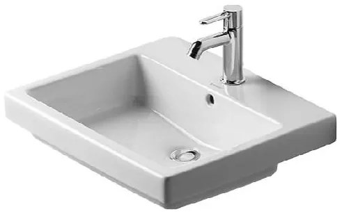 Duravit Vero - Umyvadlo zápustné 55x47x18 cm, s 1 otvorem pro baterii, s WonderGliss, alpská bílá 03155500001