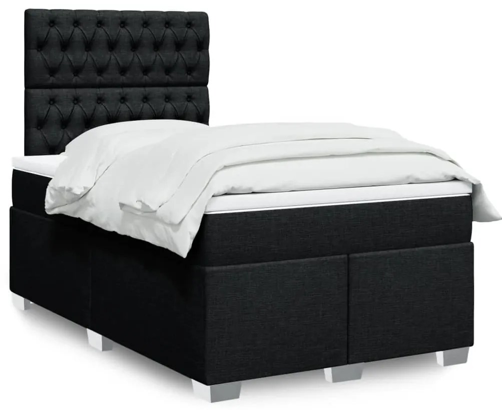 Box spring postel s matrací černá 120x200 cm textil 3292764