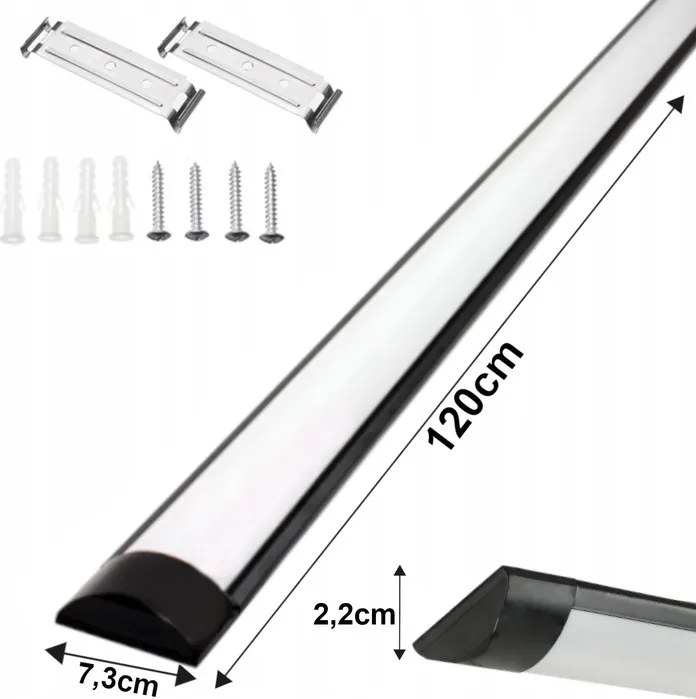 BERGE LED panelové svítidlo pro přisazenou stropní montáž 2x 36W 120cm černé 4500k