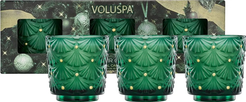 Voluspa dárková sada svíček Noble Fir Garland, 3x72 g