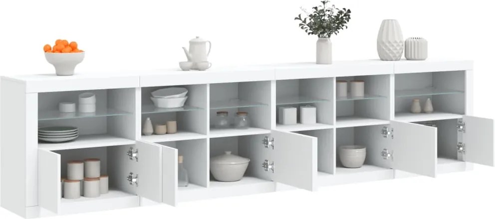 Příborník s LED osvětlením bílý 283 x 37 x 67 cm 3209016