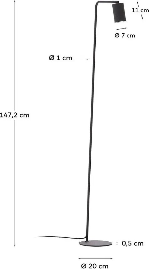 Béžová stojací lampa (výška 147 cm) Manie – Kave Home
