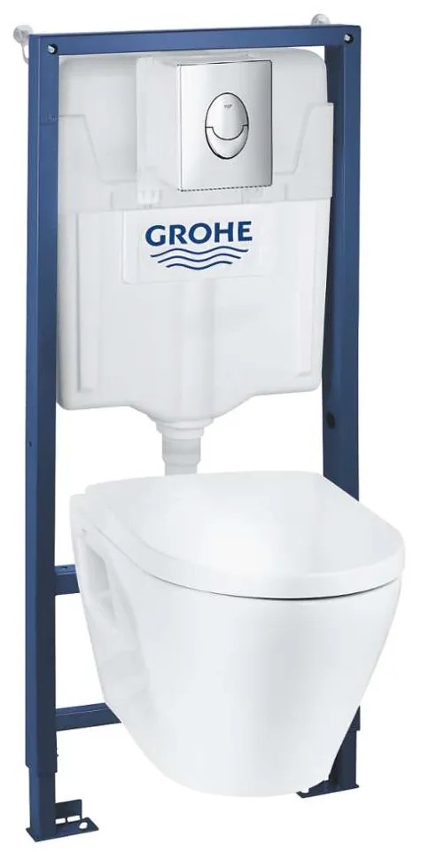 Grohe Solido - Set předstěnové instalace, klozetu Serel a sedátka softclose, tlačítka Start, chrom/bílá 39583000