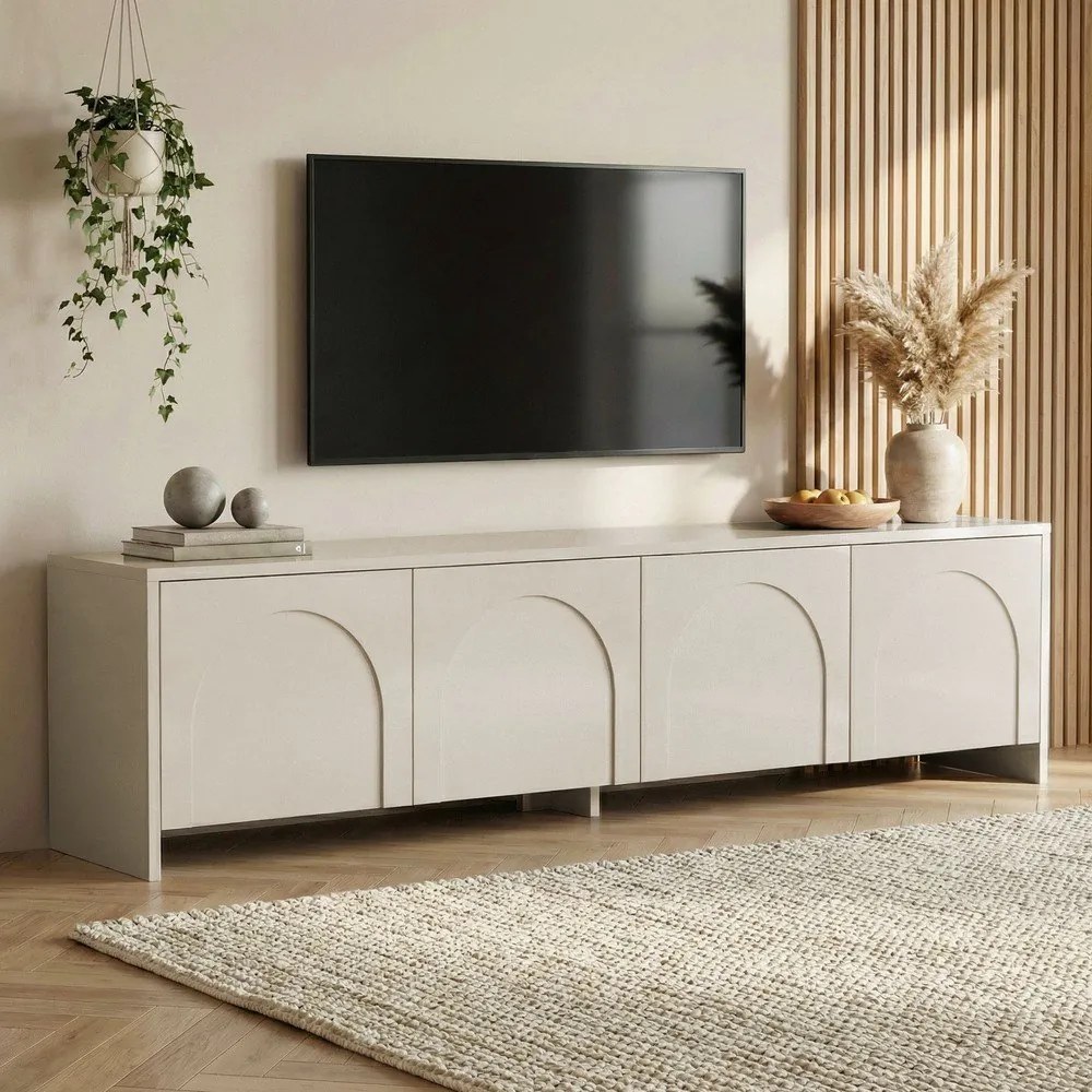 Krémový TV stolek 180x45x32 cm Aurelia – Kalune Design