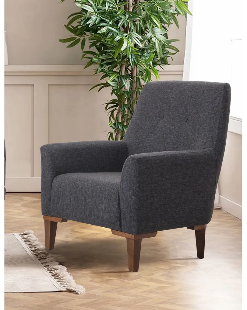 Hanah Home Třímístná pohovka BALERA s křeslem antracitová 223 cm