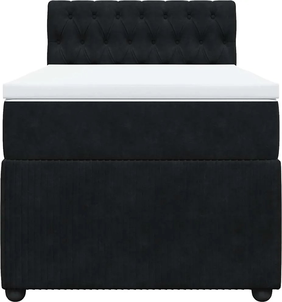 Box spring postel s matrací černá 90x190 cm samet 3289922