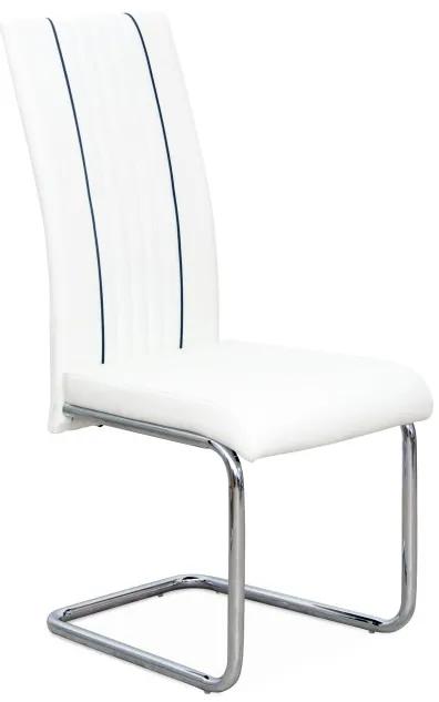 Jídelní židle, ekokůže bílá / černá / chrom, LESANA 0000182189 Tempo Kondela