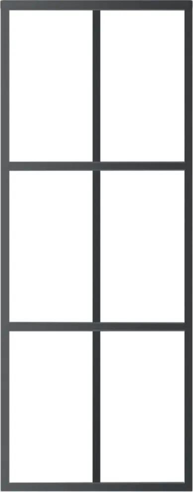 vidaXL Posuvné dveře ESG sklo a hliník 76 x 205 cm černé [151011]