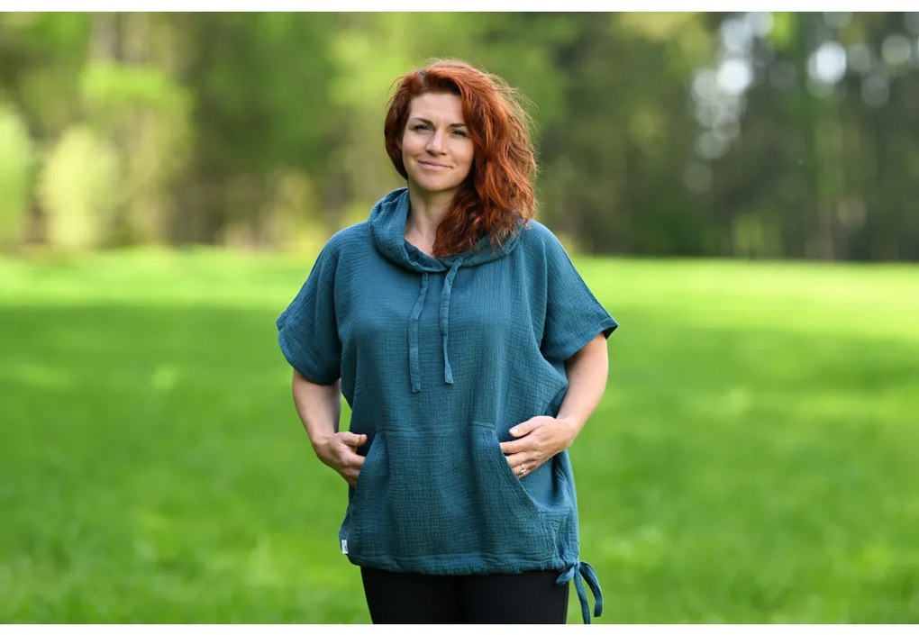 Nelly Mušelínová vesta - petrol velikost: XL - XXXL