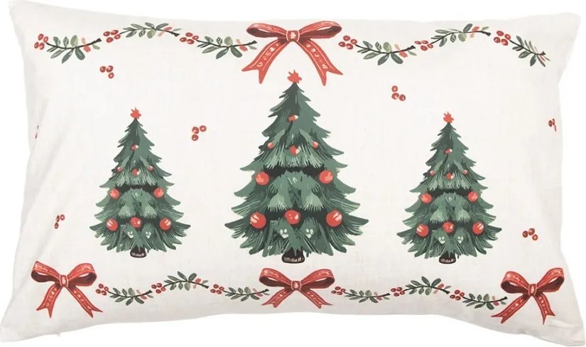 Béžový polštář se stromky Christmas Harmony - 30*50*4 cm