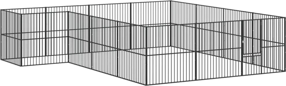 Ohrádka pro psy 16 panelů černá pozinkovaná ocel 3209559