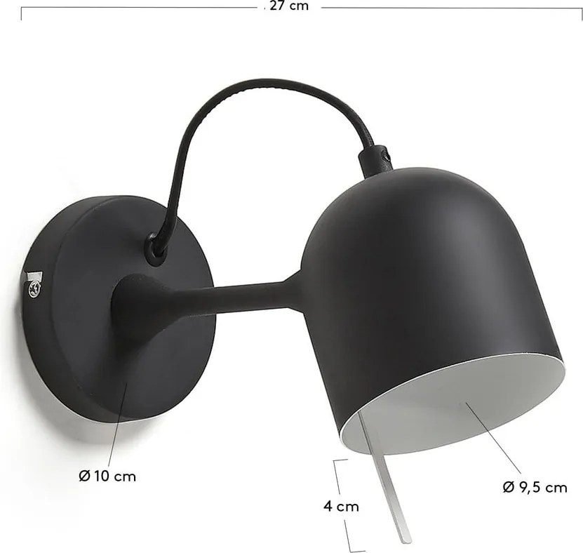 Černé nástěnné svítidlo Lucilla – Kave Home