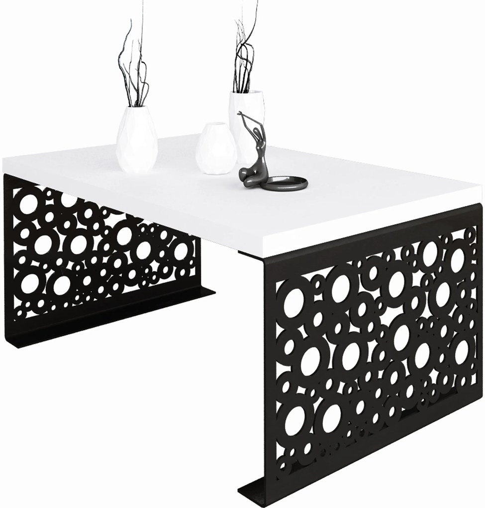 Konferenční stolek RINA 100x60 Hlavní barva: Bílá, Další barva: Černá