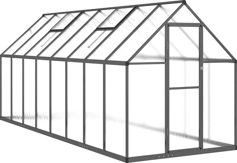Skleník s podkladovým rámem antracitový 445x169x195 cm hliník 3266334