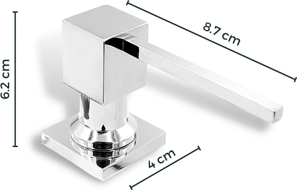 Gamma Sink Quality Quatro, dávkovač saponátu pro kuchyňský dřez 400ml, chromová, GMA-DOK-CH