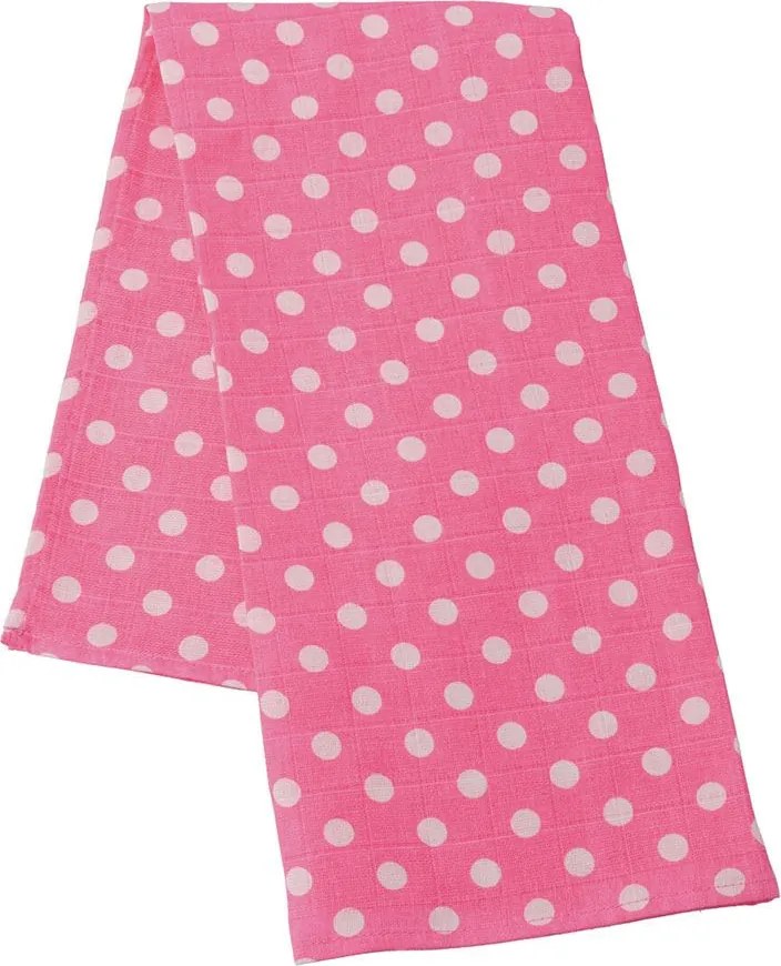 Látkové bavlněné pleny New Baby Softy s potiskem 70 x 70 cm 4 ks růžovo-bílé