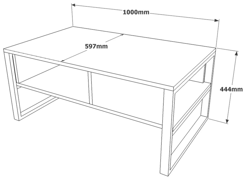 Hanah Home Konferenční stolek ML34-RG, Stříbrná