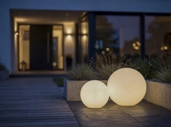 Kanlux 45932 - Venkovní lampa STONO 1xE27/20W/230V pr. 40 cm IP65 bílá
