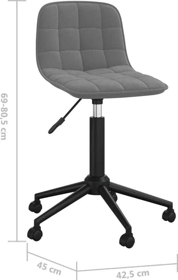 vidaXL Otočné jídelní židle 2 ks samet [334118] Barva: světle šedá