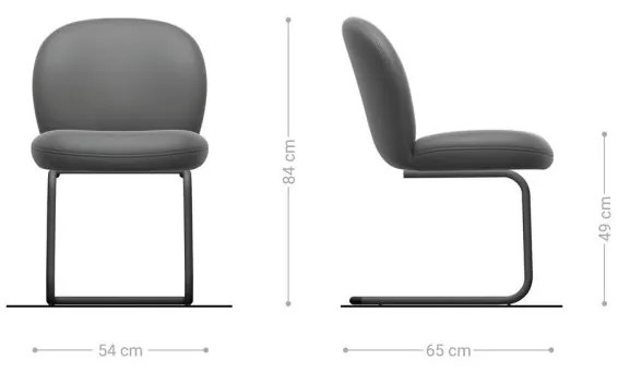 Jídelní židle Nube-Flex konzolová podnož z nerezové oceli pravá kůže