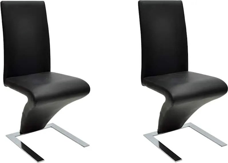 Jídelní židle 2 ks černé umělá kůže 240042