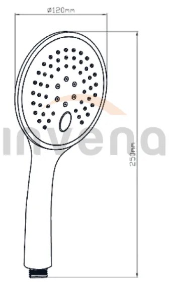 Invena Mykonos Exe, ruční sprchová hlavice 3-funkční, chromová, INV-AS-10-001-C