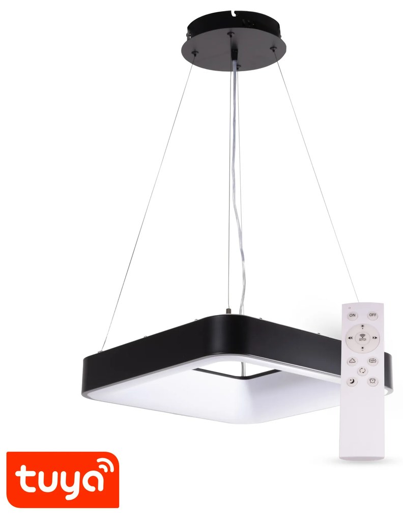 T-LED 105576 SMART Tuya závěsné ZULU 60W CCT hranaté černé CCT