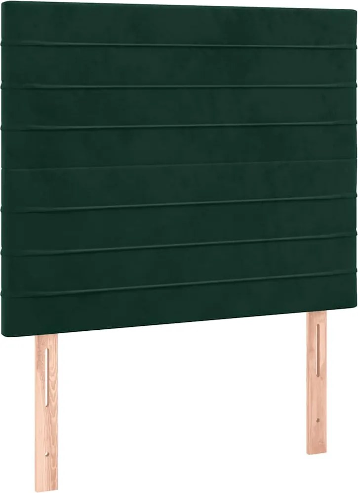 Box spring postel s matrací tmavě zelená 80 x 200 cm samet 3137872