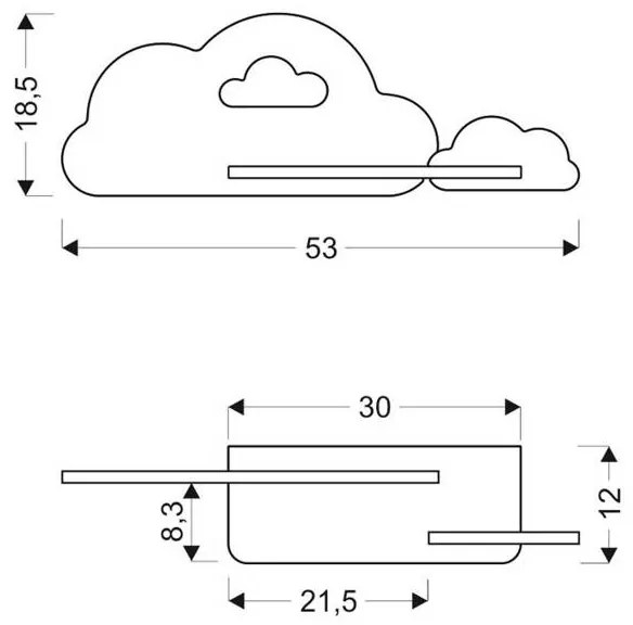 Dětská lampička CLOUD LED Candellux Růžová