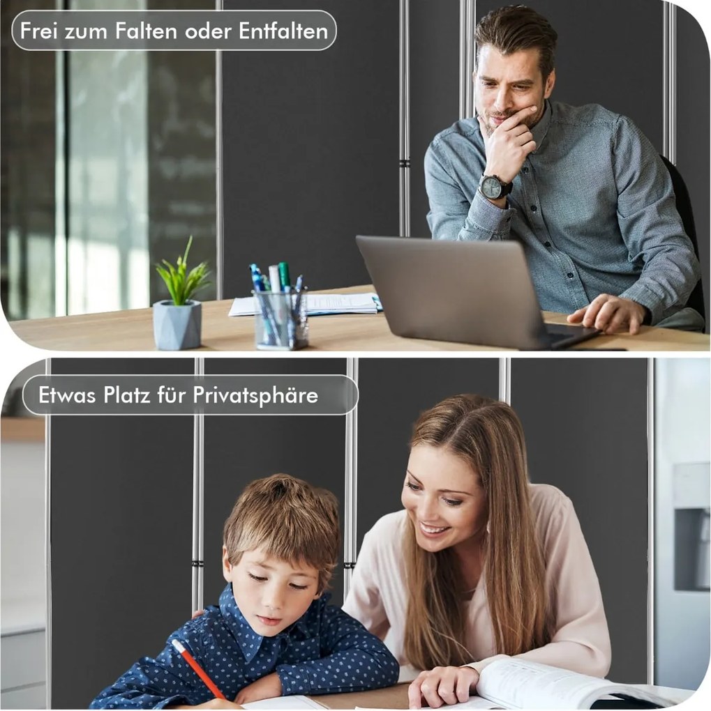 Costway Skládací 4 panelová dělicí příčka pro domácnost 221 x 51 x