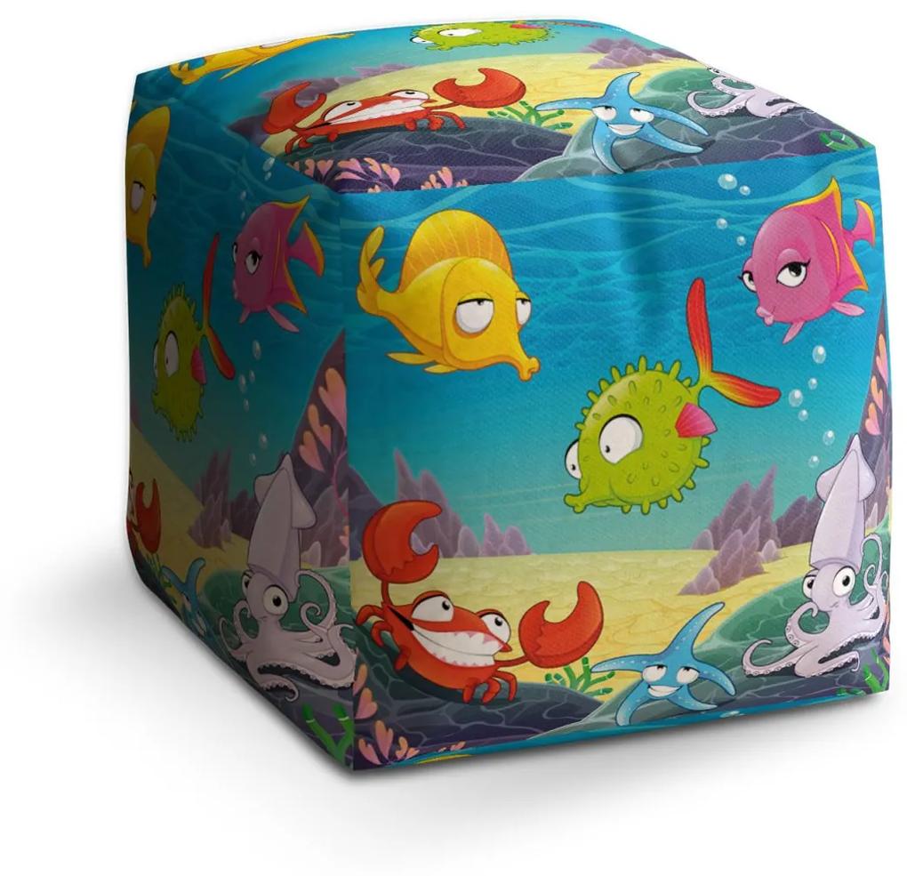 Sablio Taburet Cube Podmořský svět 2: 40x40x40 cm