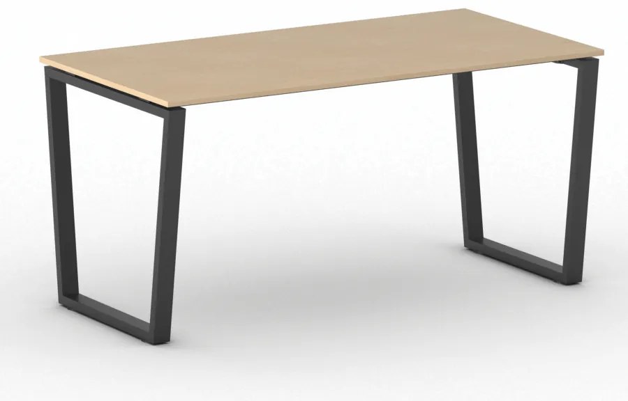 Kancelářský stůl PRIMO IMPRESS, 160x80 cm, černá podnož, buk