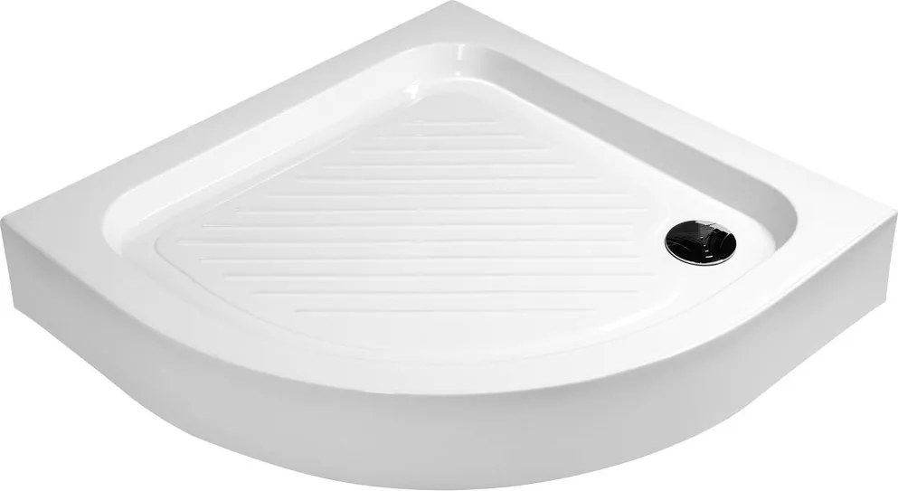 Aqualine Aqualine, Sprchová samonosná vanička akrylátová, čtvrtkruh 90x90x15 cm, BTTR90