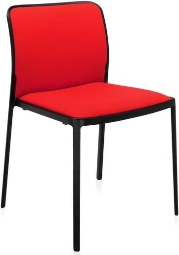 Kartell - Židle Audrey Soft Trevira, černá/červená