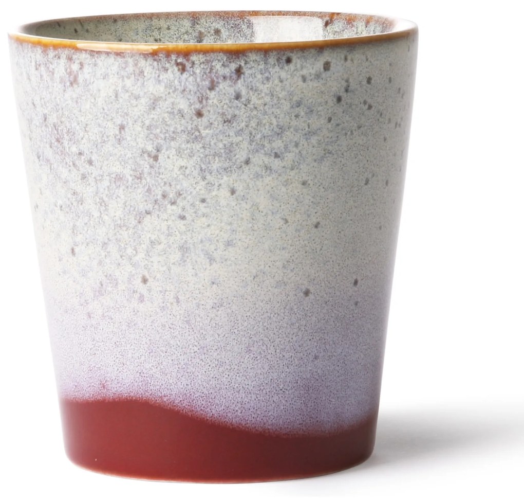 HK living Keramický hrnek 70's Mug Frost 180 ml, béžová barva, šedá barva, keramika