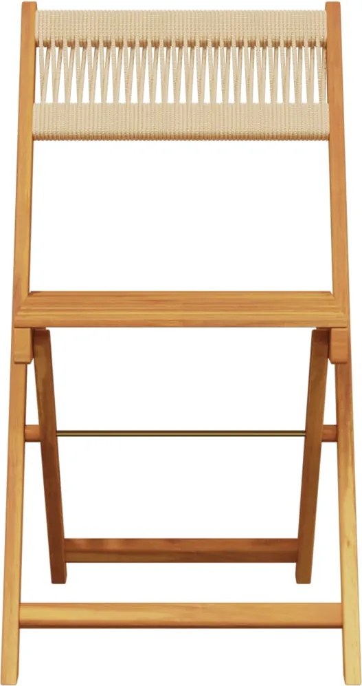 5dílný zahradní jídelní set béžový polypropylen a masivní dřevo 3281783