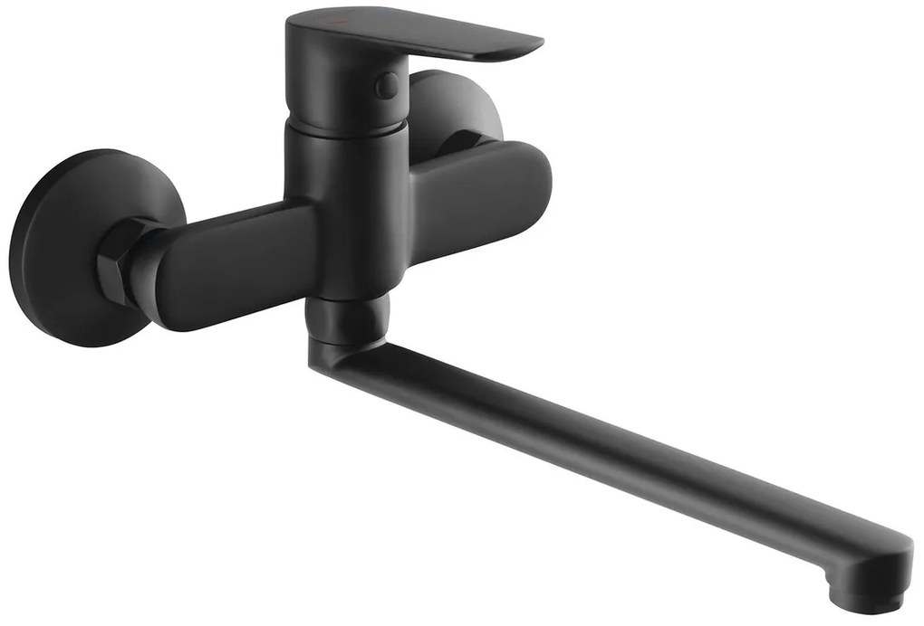 Sapho, LOTTA Nástěnná baterie, ploché ramínko, 220 mm, černý matný