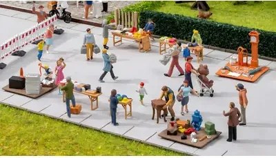 NOCH Sada figurek Bleší trh s oblečením / H0 (měřítko 1:87) / od 14 le