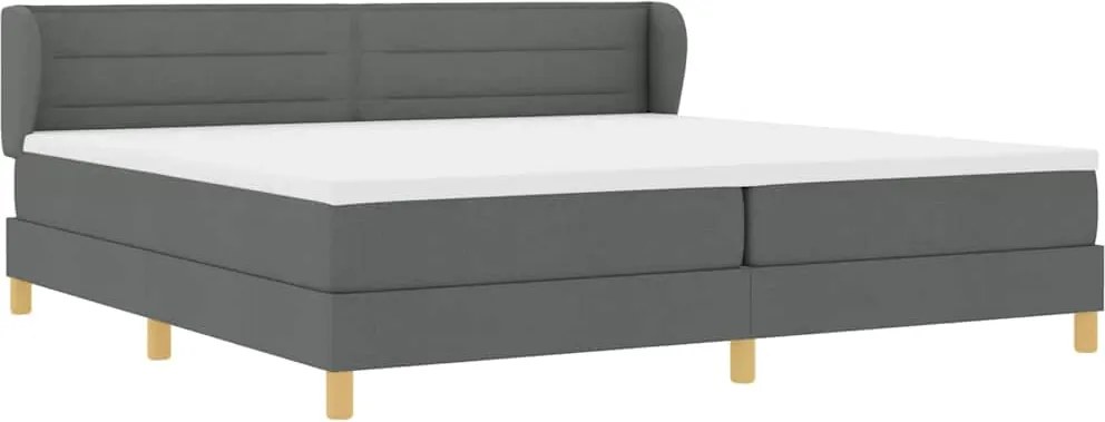 Postel s boxspringem s matrací Tmavě šedá 200 x 200 cm textil 3340172