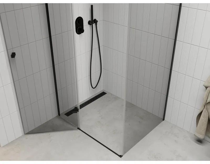 Mexen Roma sprchový kout s otočnými dveřmi 100 x 70 cm, Průhledné, Černá - 854-100-070-70-00