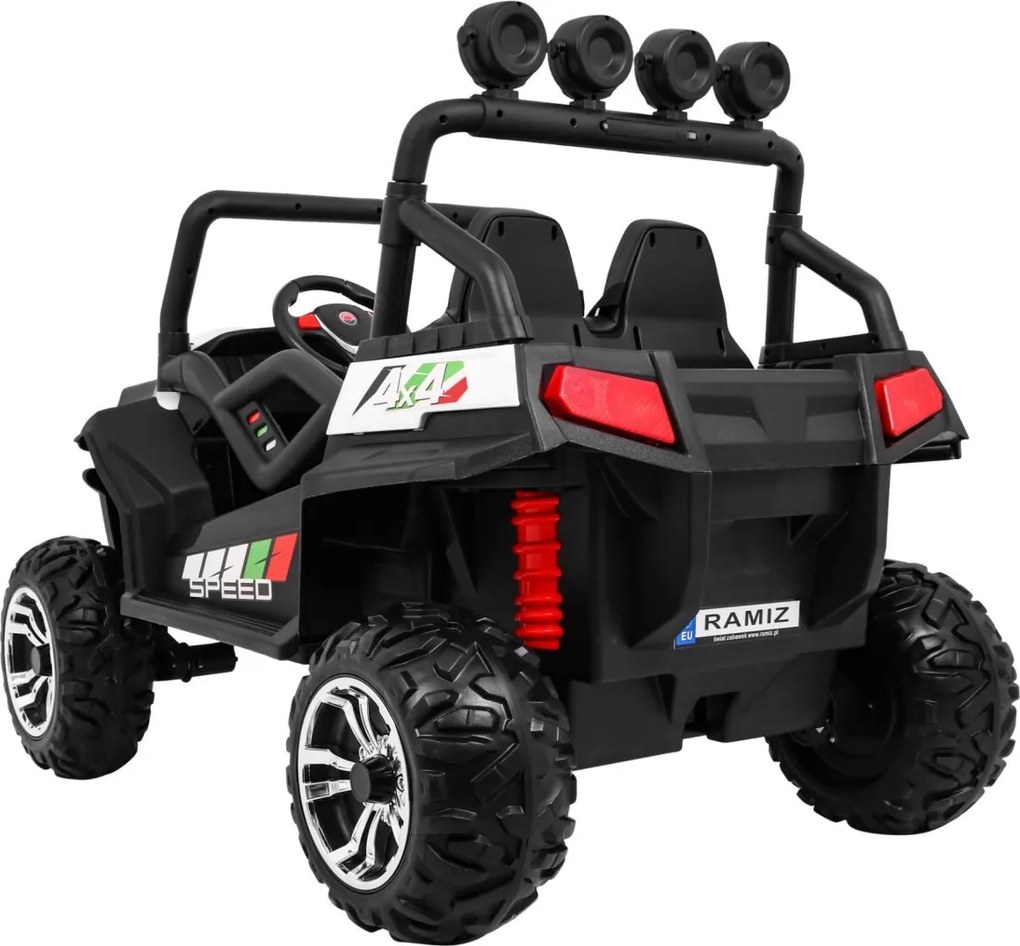 Ramiz Terénní bugina Strong pro děti bílá + pohon 4x4 + dálkové ovládání + nosič zavazadel + rádio MP3 + LED