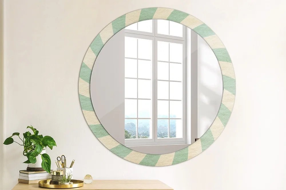 Kulaté dekorativní zrcadlo Retro pastelový vzor fi 90 cm