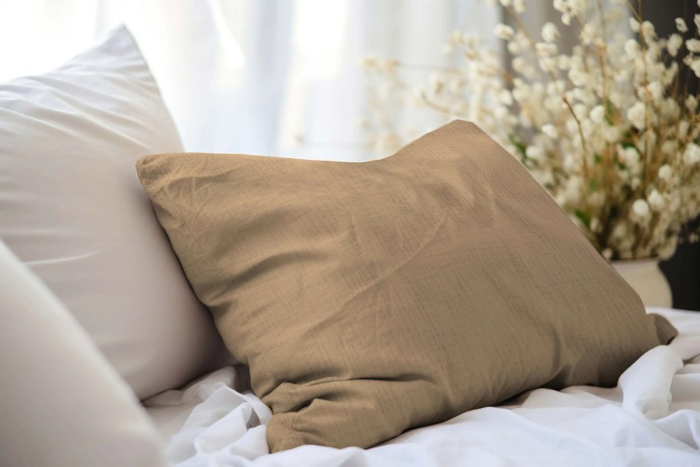 Mušelínový povlak na polštářek Light brown Velikost: 40 x 40