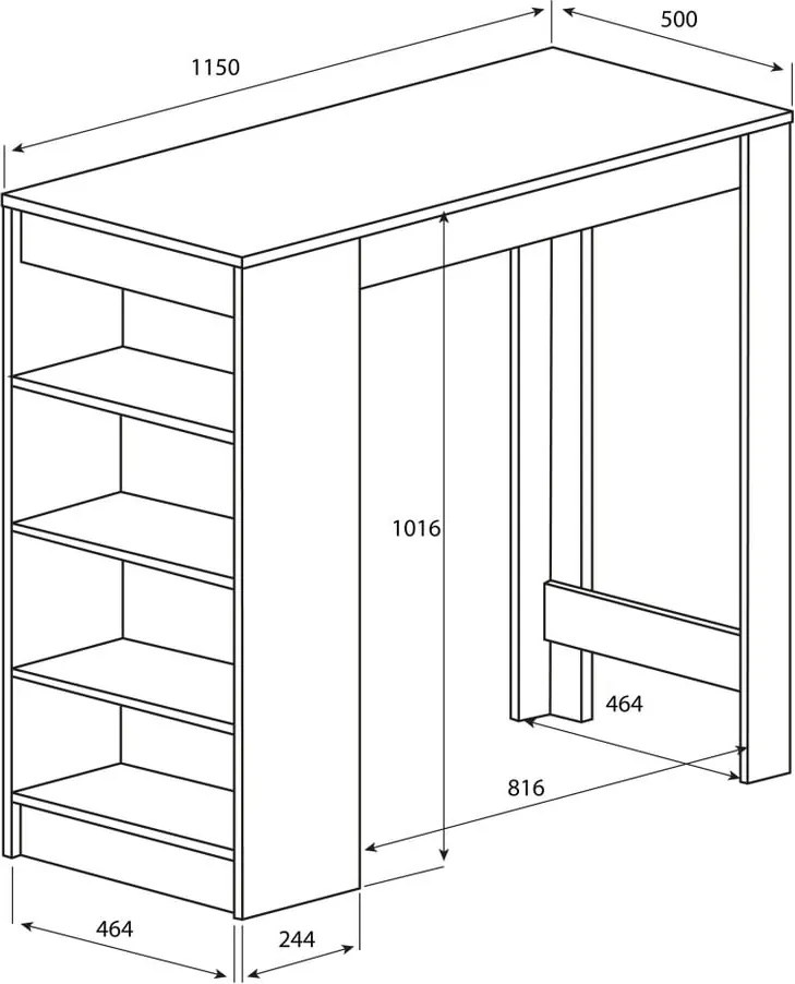 Bílý barový stůl s bílou deskou TemaHome Aravis