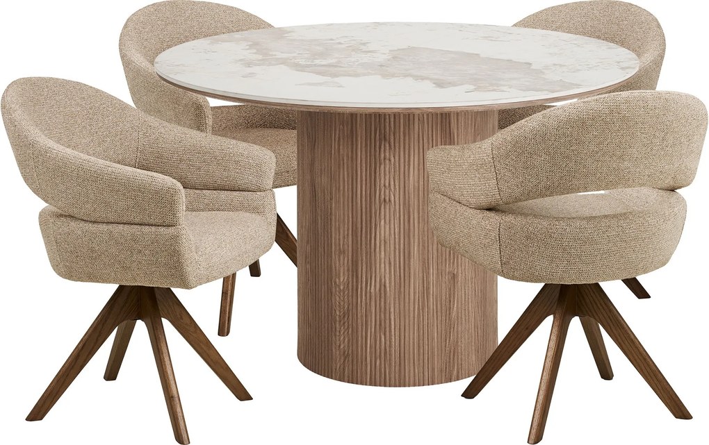 House Nordic Jídelní set stolu ATHENS a 4 židlí DOVER 7771012-S