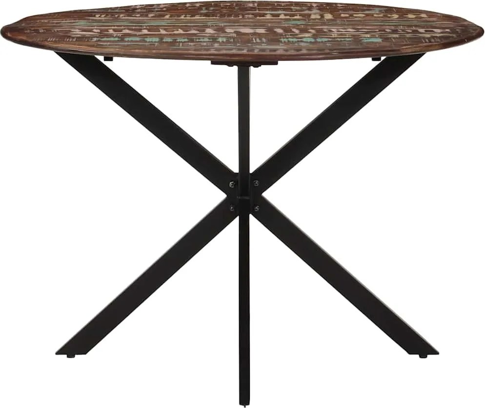 Jídelní stůl Ø 110 x 78 cm masivní recyklované dřevo a ocel 338455