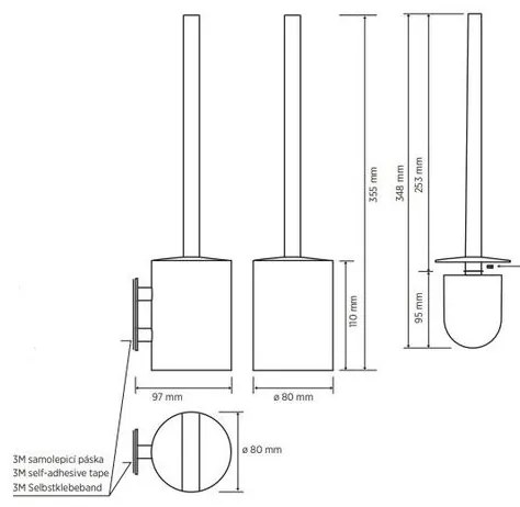 Bemeta Easy WC štětka, chrom lesk 163113061