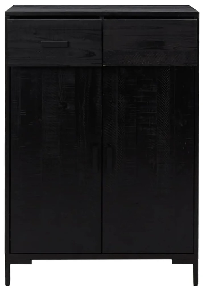 Botník černý 75 x 40 x 110 cm masivní borovice - Default Title
